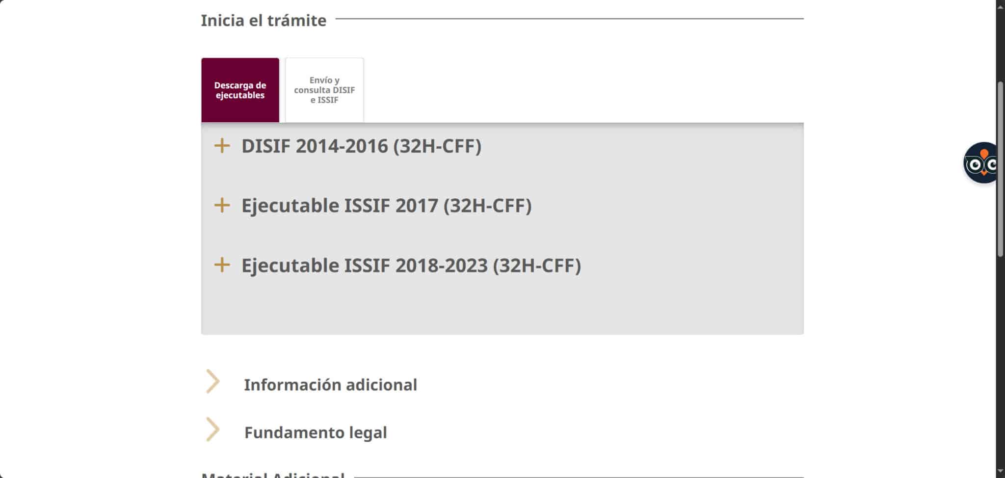 ISSIF (32-H CFF): Requerimientos e Instalación