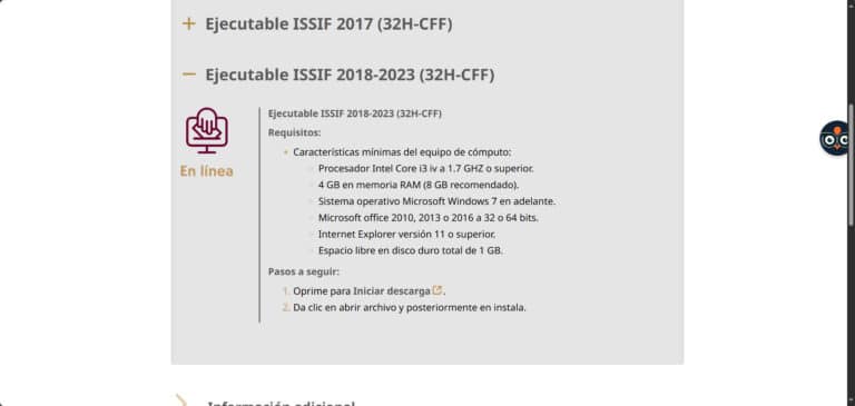 ISSIF (32-H CFF): Requerimientos e Instalación